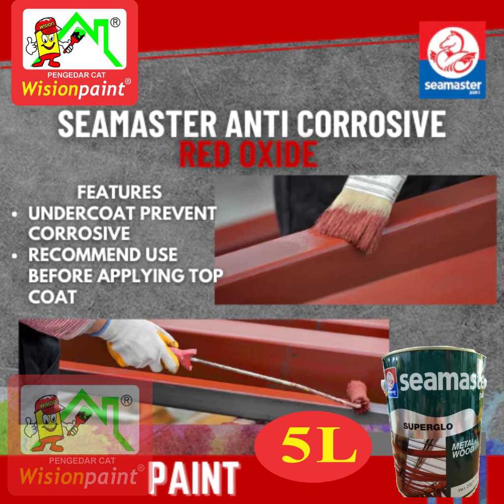 RED OXIDE ( 5L ) Seamaster Superglo Undercoat(Anti-Corrosive/Anti Rust ...