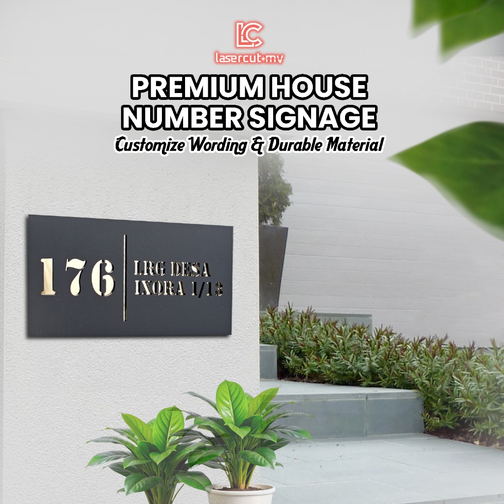 Modern Nombor Rumah | House Number Plate Custom Signage Cantik No Plat ...