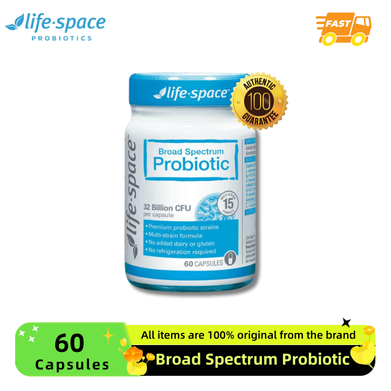LIFE SPACE Broad Spectrum Probiotic 60 capsules 32 Billion CFU ...