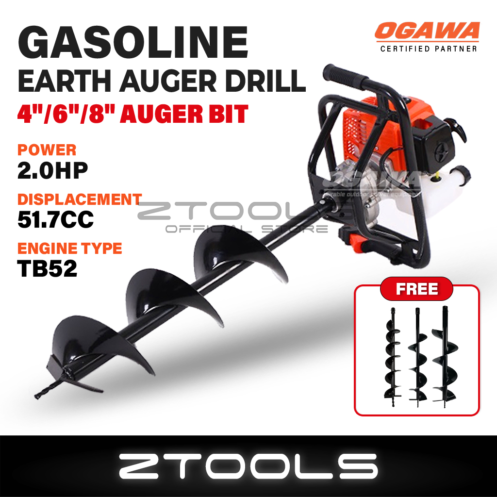 Japan Tenaka Earth Auger Drill Machine 52cc 2-Stroke Petrol Engine ...