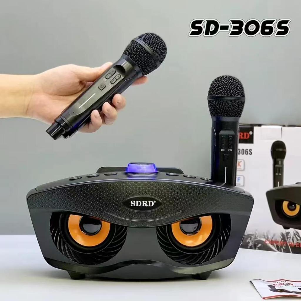 SDRD SD-306S Wireless Bluetooth Dual Microphone Karaoke Portable 3D ...