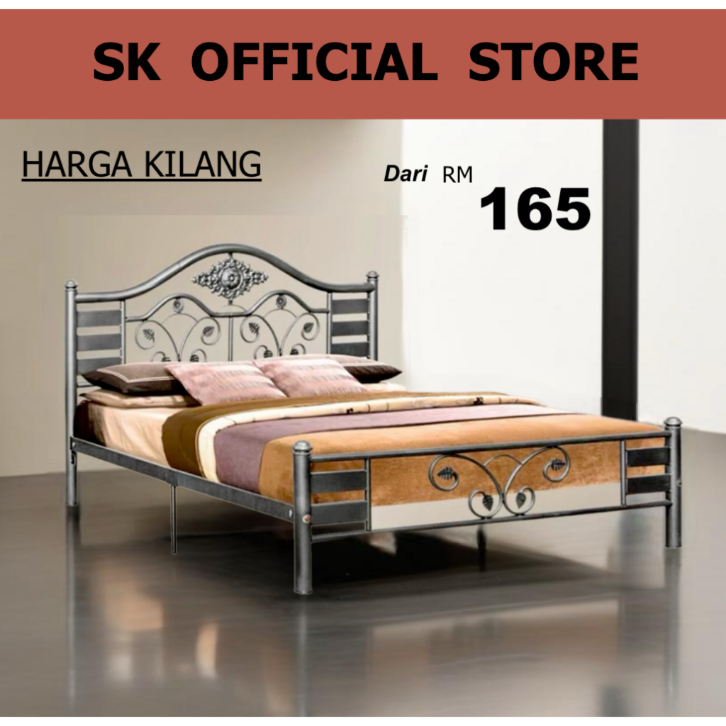 Katil Queen Heavy Duty Metal Bed Frame 1 unit 1 order Superbase Double ...