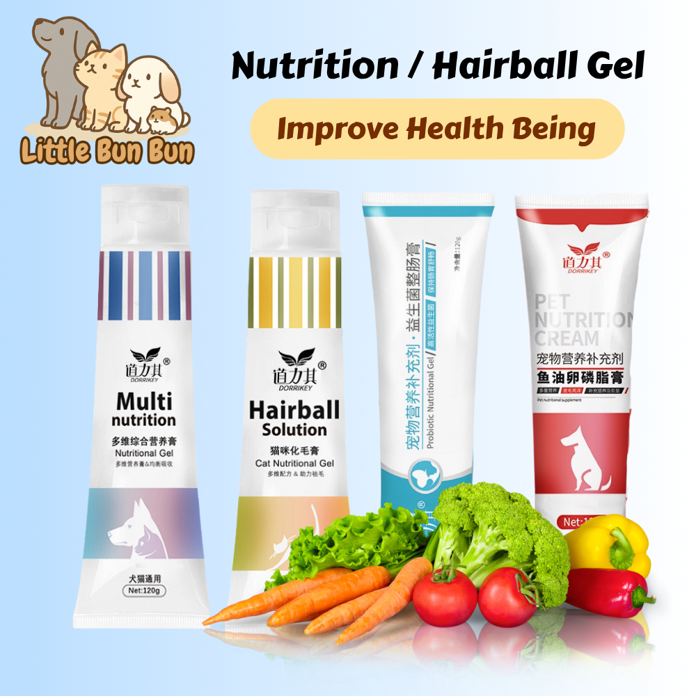 Cat Nutrition Cream (120g) Hairball solution remove gel pet dog snack ...