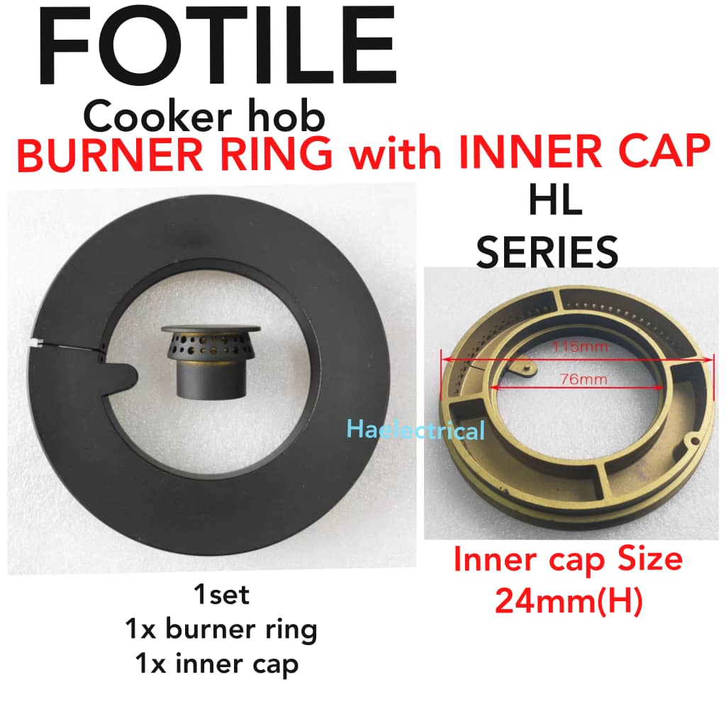 (1Set) FOTILE Cooker Hob Burner Ring + Inner Cap GFG86201/ GFG86301 ...