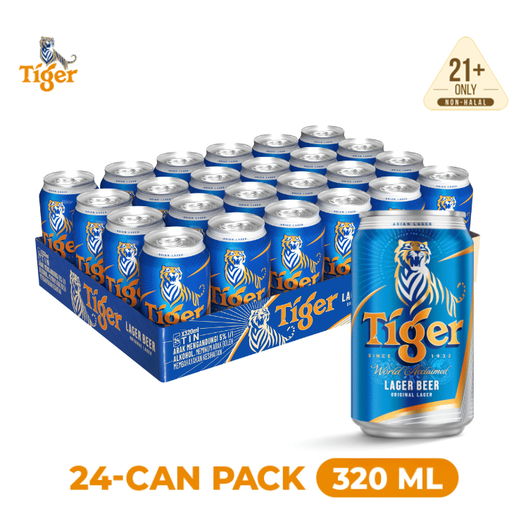 Tiger Lager Beer Can 5.0% Alcohol (24 x 320ml) | Shopee Malaysia