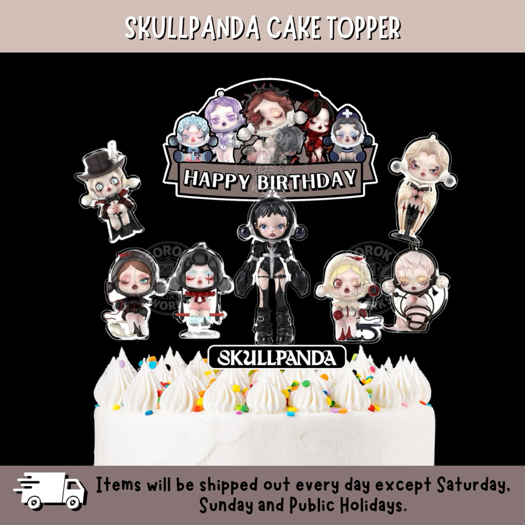 SKULLPANDA CAKE TOPPER/ CAKE DECORATION | Shopee Malaysia