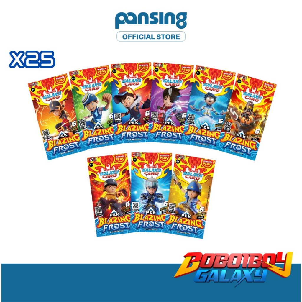 BOBOIBOY Galaxy Card Pek Blazing Frost Kad Trading Card Game TCG - 25 ...