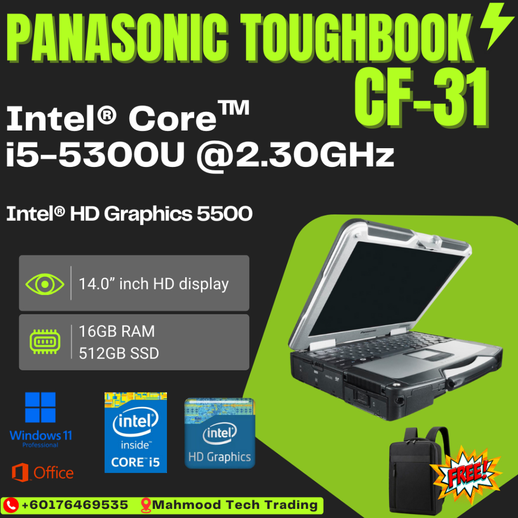 🔥RUGGED🔥 PANASONIC / GETAC TOUGHBOOK CF-31, V110 G1, V110 G2, 7220 i5 ...