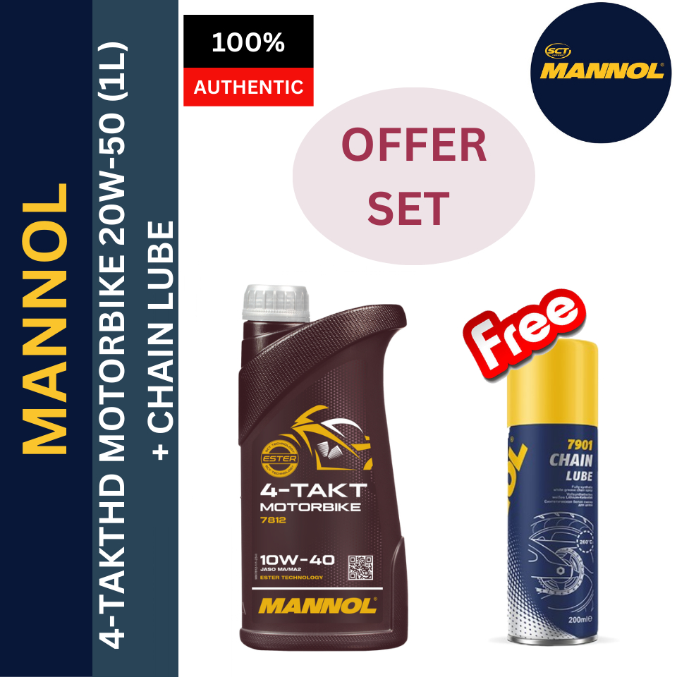 MANNOL MN7812 Motorbike 4-Takt 10W40 FULLY SYNTHETIC (1L) + (FREE 7901 ...