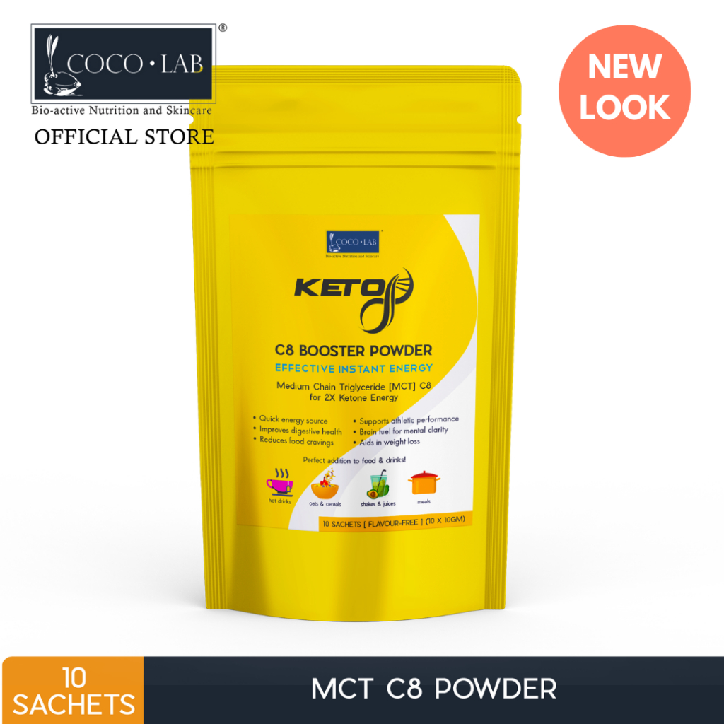 MCT C8 Powder Sachet by COCOLAB (Medium Chain Triglycerides 100% Pure ...