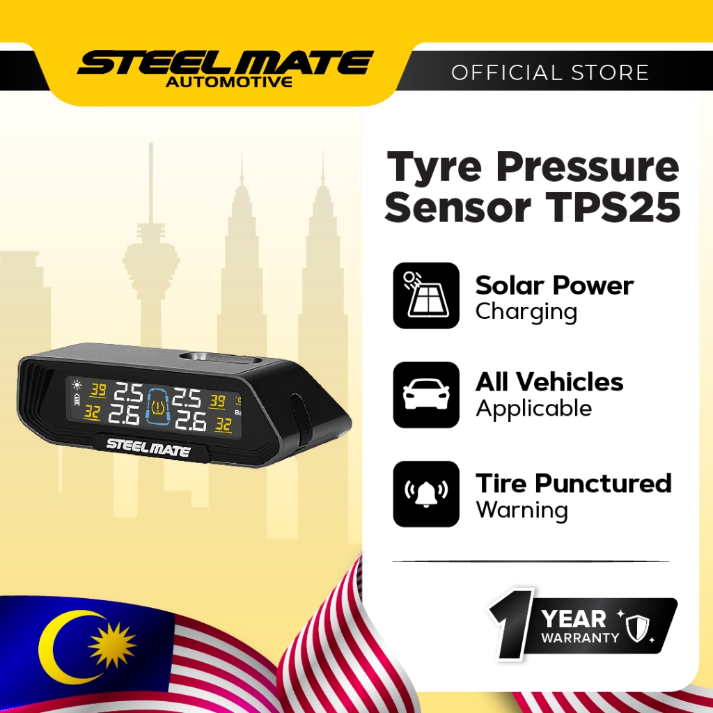 [New] Steelmate Solar Powered TPMS S25 Tire Pressure and Temp ...