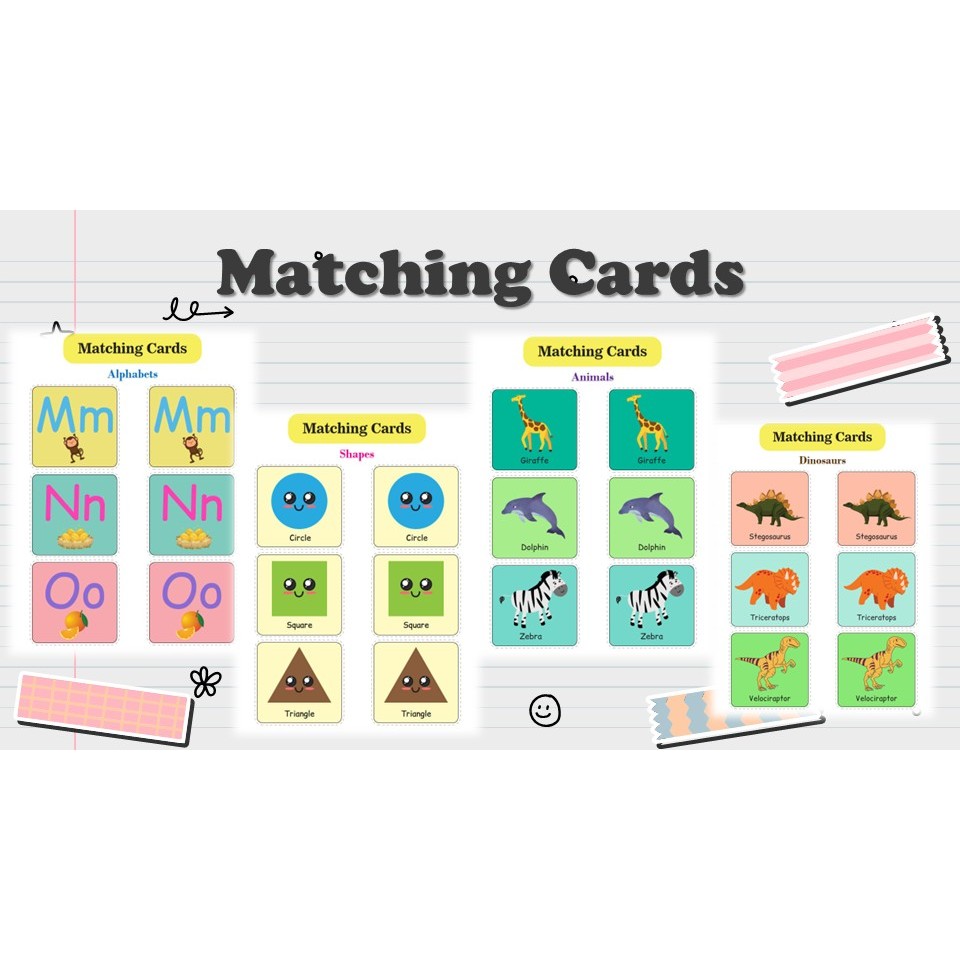 [PRE627] 45 pages Matching Cards Worksheet for Pre-school PDF version ...