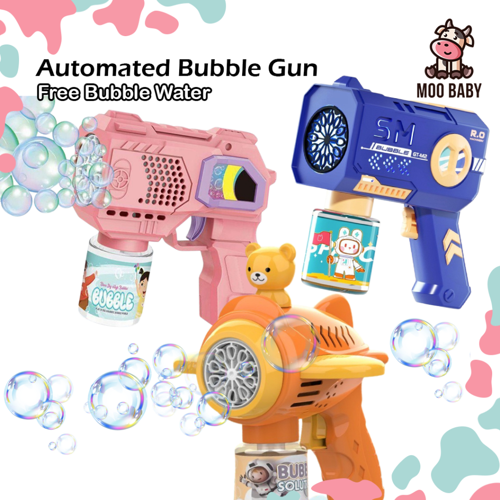 🐮Moo Baby Balloon Gun Electric Bubble Gun Automatic Bubble gun ...