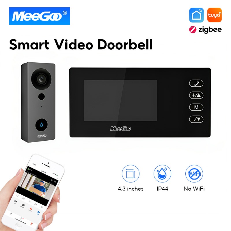 MeeGoo Wireless Smart Doorbell High-Definition Camera Two-Way Speaking ...