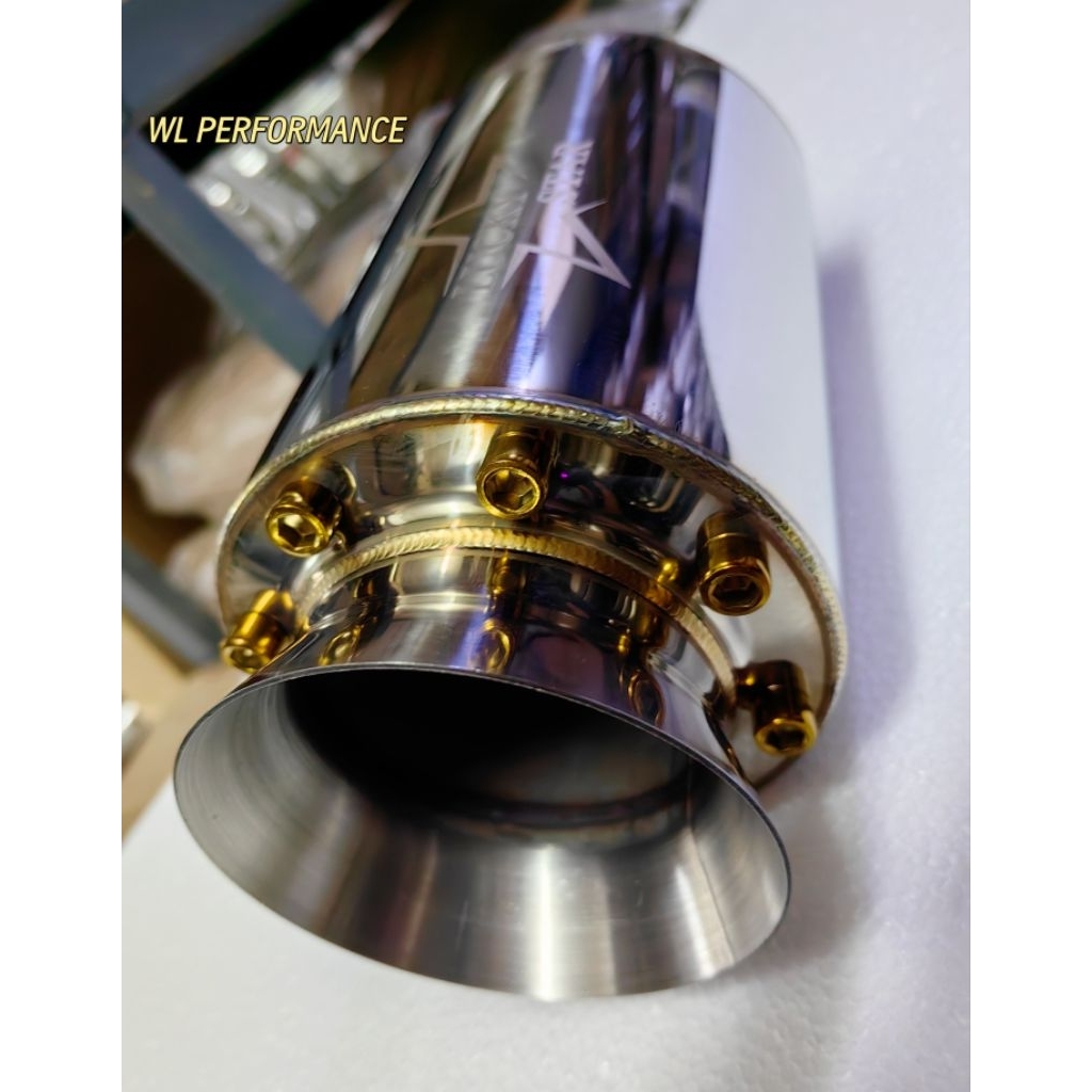 100%Luckystar Exhaust Tip Muffler Custom Gold Screw/Titanium Screw Good ...