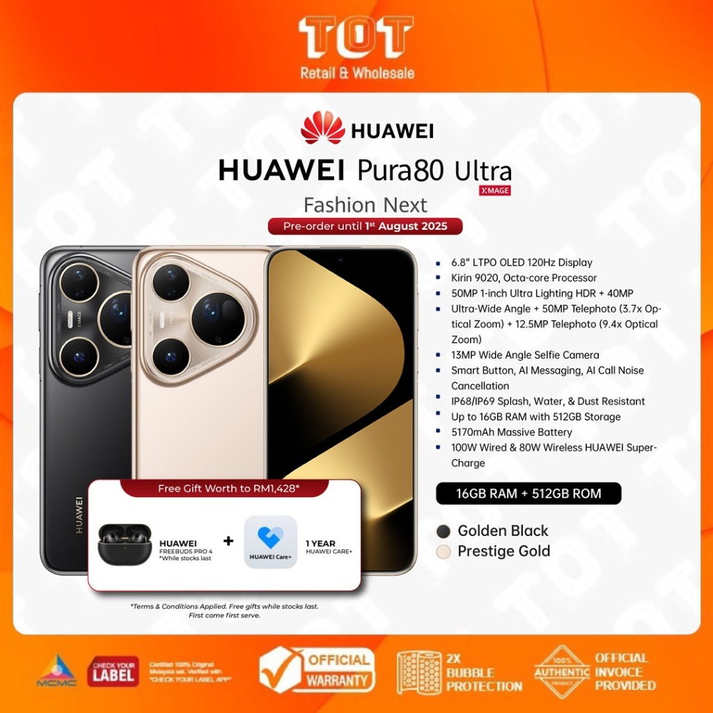 (NEW) HUAWEI Pura 80 Ultra (16 GB RAM + 512 GB ROM) 6.8"inch LTPO OLED ...