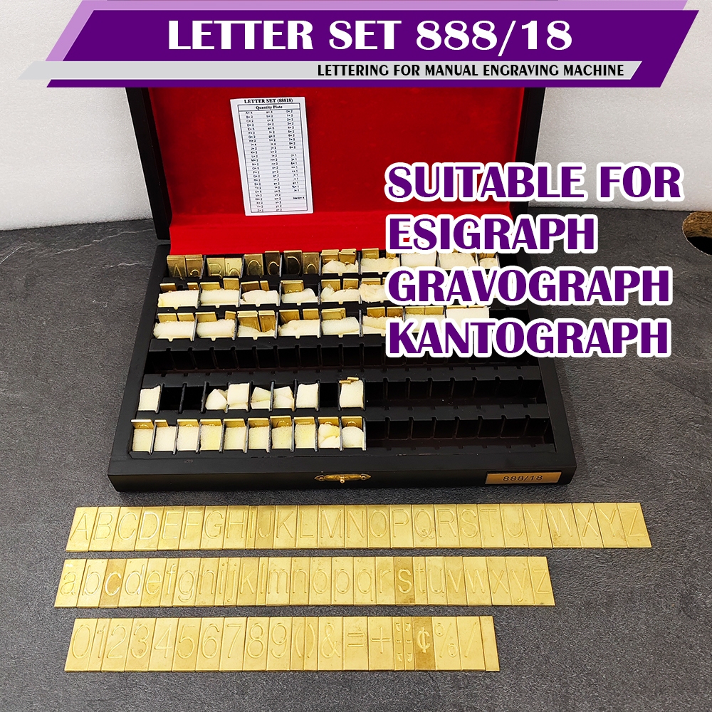 LETTERING FOR ESIGRAPH/GRAVOGRAPH/KANTOGRAPH/ MANUAL ENGRAVING MACHINE ...
