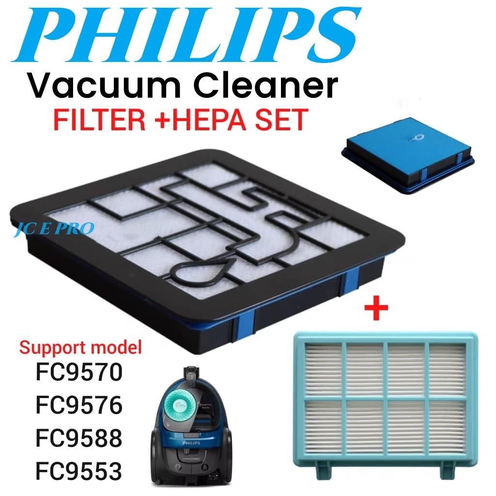 Philips Vacuum Hepa Filter + Filter Sponge Set FC9570 FC9576 FC9588 ...