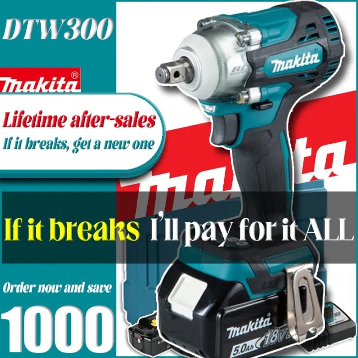 Makita DTW300 original cordless electric wrench 2 battery electric ...