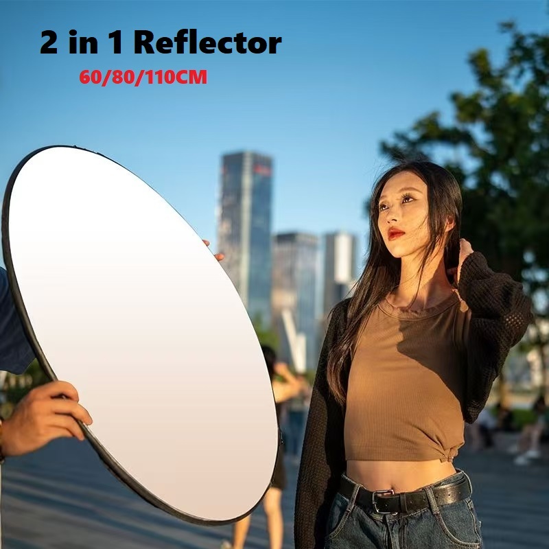 2in1 Gold Silver White 60/80/110cm Round Camera Lighting Photo Disc ...