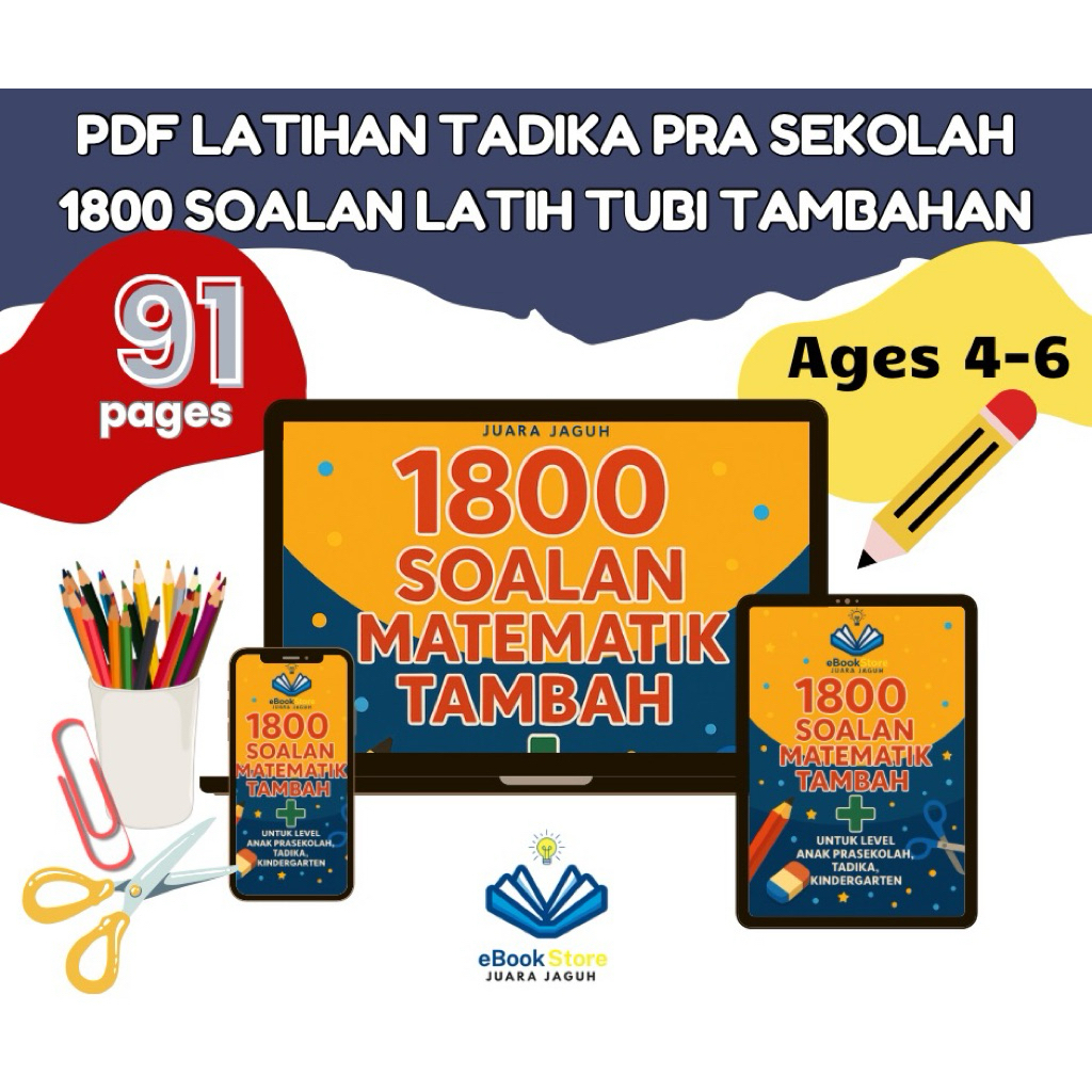 [WORKSHEET PDF] Latihan Pra Sekolah Tadika Latih Tubi 1800 Soalan ...