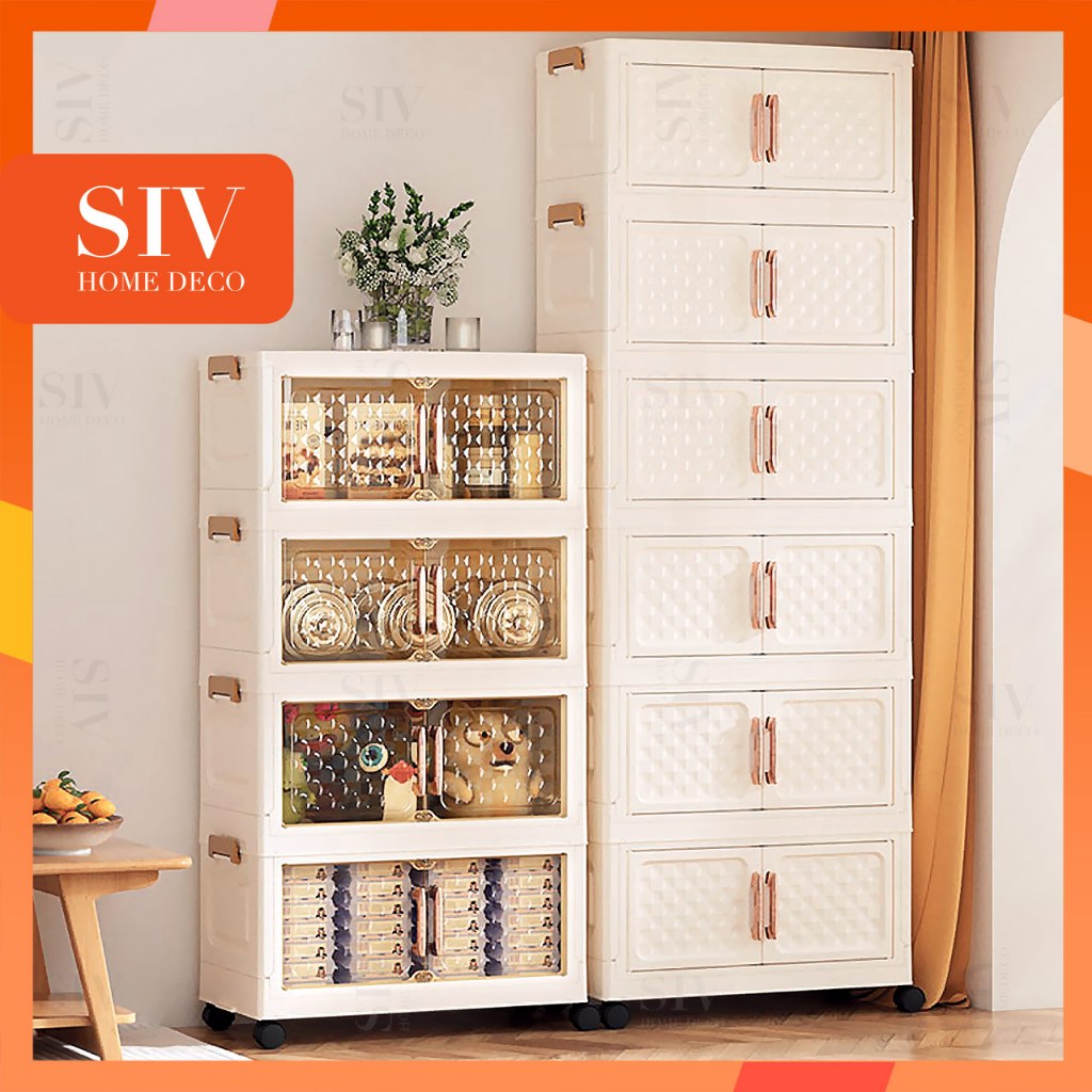 SIV 38-88cm Plastic Folding Storage Cabinet Organizer Foldable Gap ...