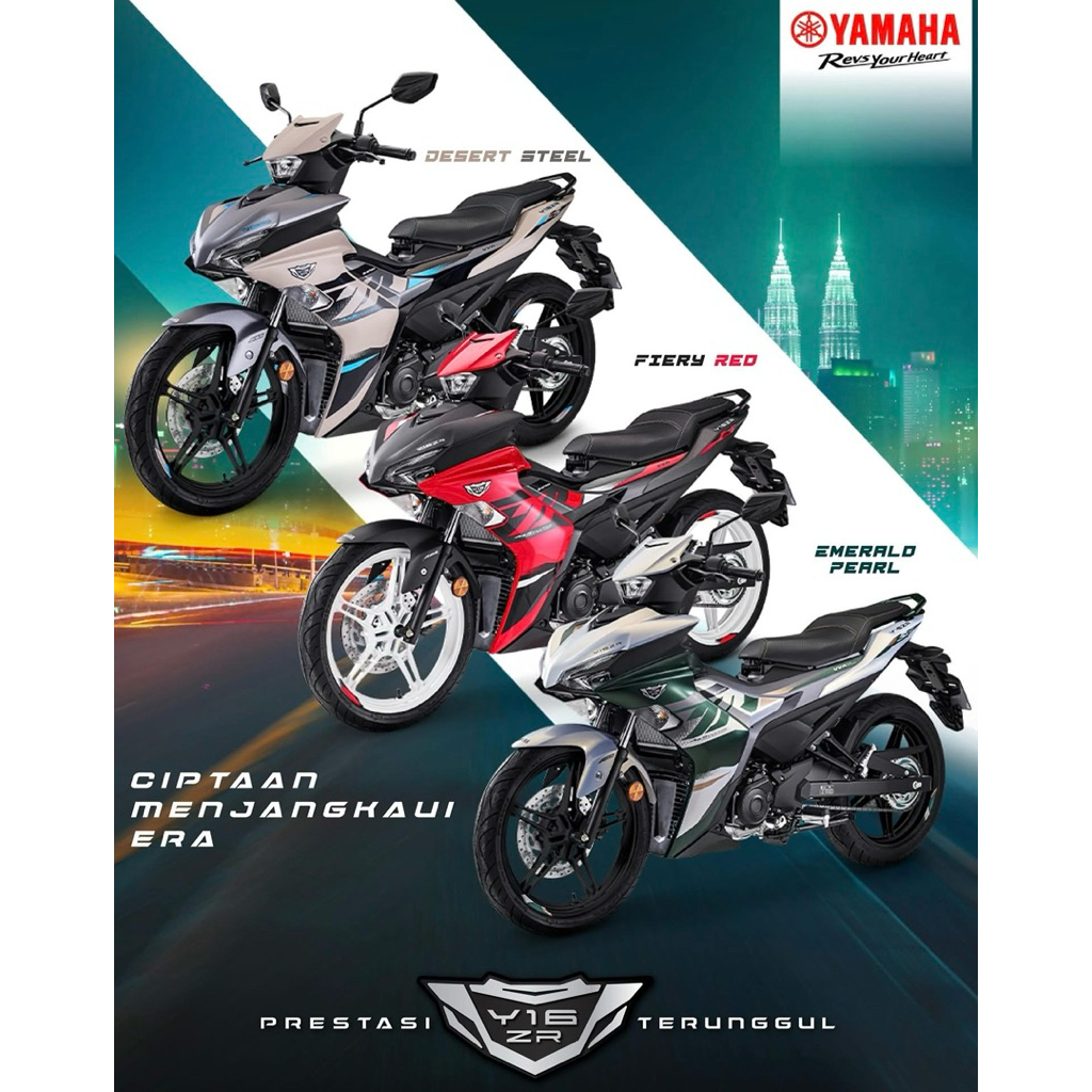 ORIGINAL HLY YAMAHA Y16ZR V2 ABS COVERSET SIAP TAMPAL STICKER COVER SET ...