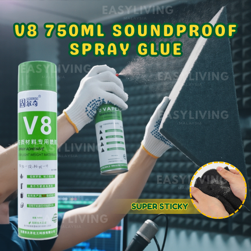 V8 750ML Soundproof Spray Glue | Heavy-Duty Adhesive for Foam, Studio ...