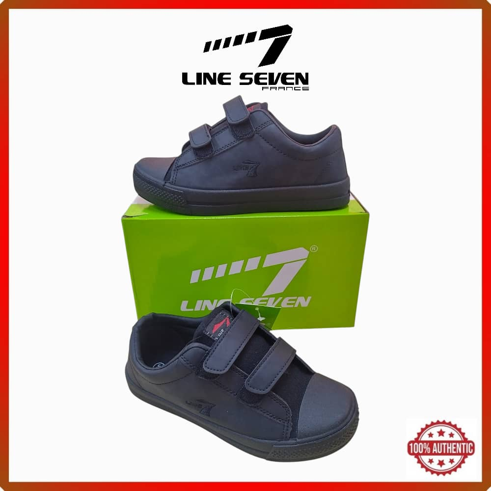 Line 7 Seven Primary School Shoe Black JL-202 Full PVC Shoe | Shopee ...