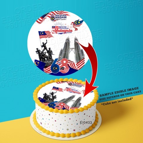 Printing EI 2025 Hari Merdeka 68 Edible Image Print Cake Photo Icing ...