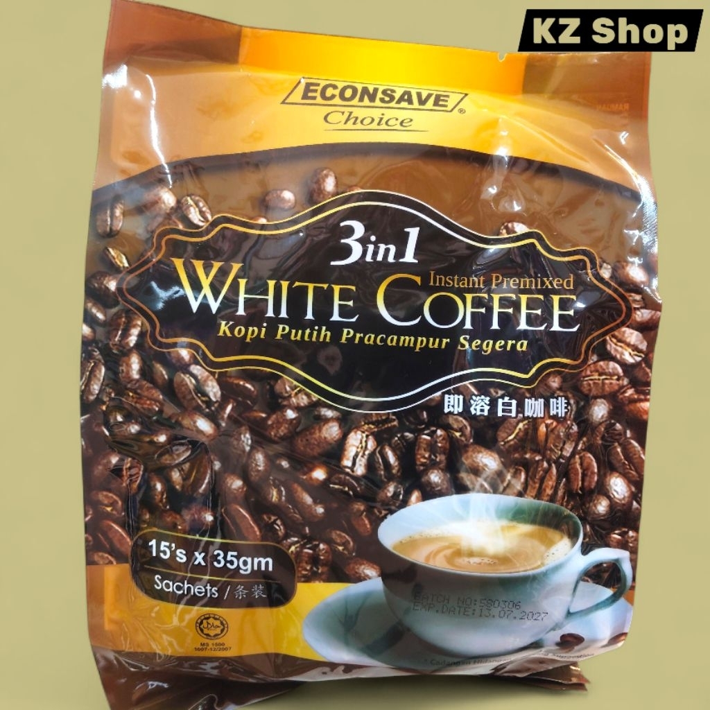 White Coffee 3in1 Instant Premixed ECONSAVE Choice 15sachets | Shopee ...