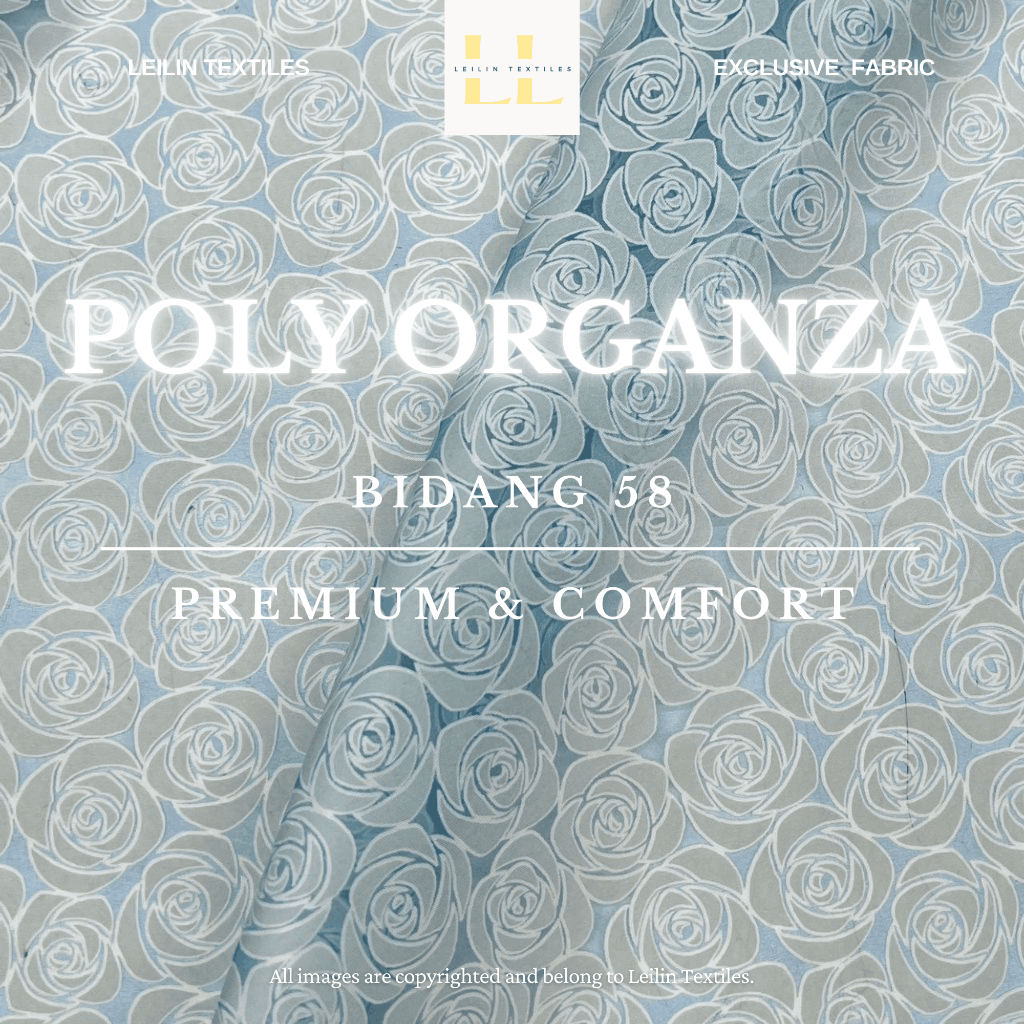 Kain Poly Organza 3D Print Bidang 58" Open Meter (0.5m) LEILIN TEXTILES ...