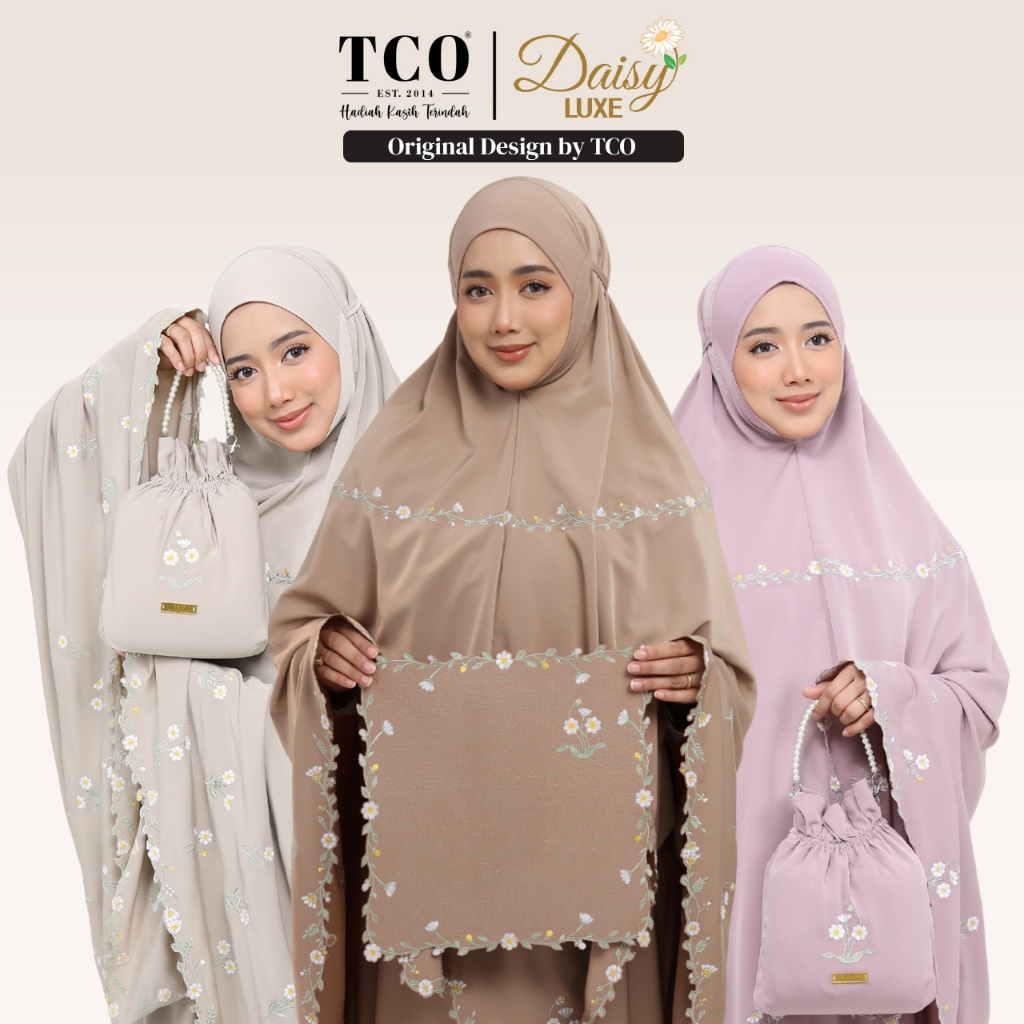 Telekung TCO Daisy Luxe - Luxury Daisy Embrodery Telekung, Perfect as ...