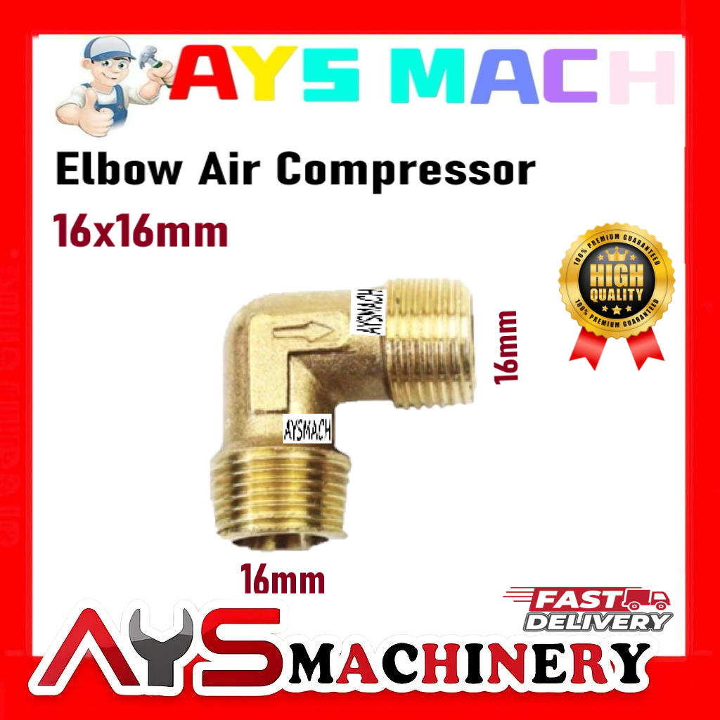 Elbow 3/8" x 3/8" FINE/THICK/THREAD FOR AIR COMPRESSOR/Elbow Air ...
