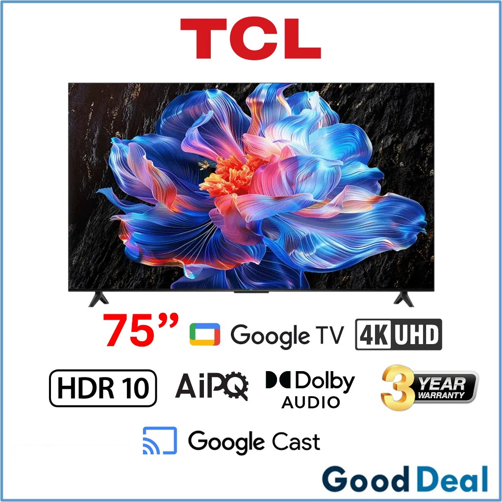 TCL 2025 P6K ( 55" | 65" | 75" ) 60hz HDR 4K UHD Smart Google TV | Shopee Malaysia