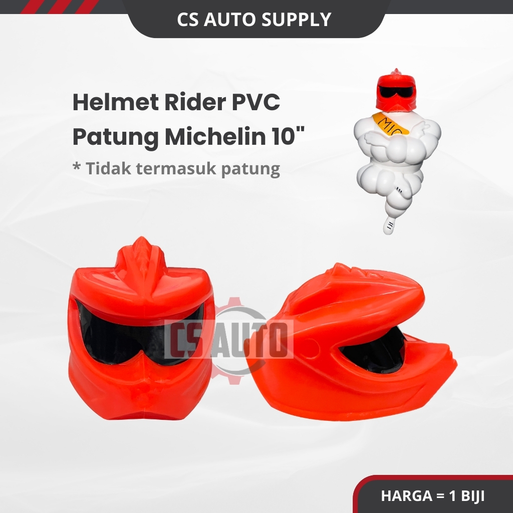 Topi Rider 10" PVC Patung Michelin Lori Treler Orange PVC Helmet Rider ...