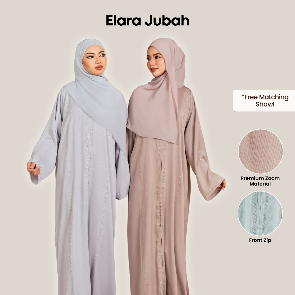 Radiusite - ELARA Jubah Dubai Jubah Muslimah Loose Cutting Flowy ...