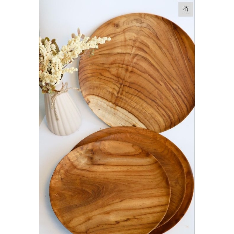 Tectona Furniture Teakwood Round Multi purpose Plate / Pinggan Kayu ...