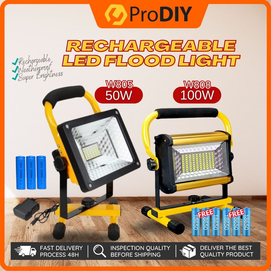 W805 50W LED / PRODIY W808 LED RECHARGEABLE FLOOD LIGHT Spot Light ...