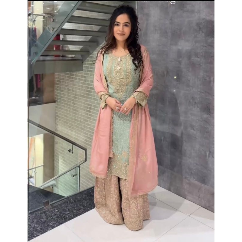 PAKISTANI READY MADE 3 PIS SUIT SET HEAVY EMBARRASSED CODING SEQUENCE ...