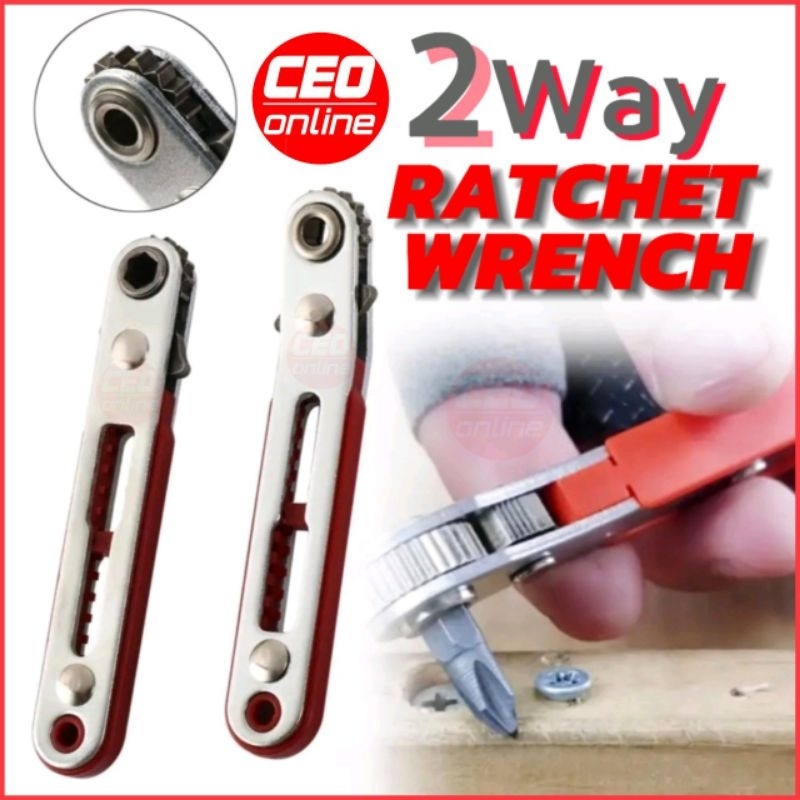 CEO 🇲🇾 2 Way Ratchet Wrench Forward Reverse Ratchet Screwdriver Curved ...