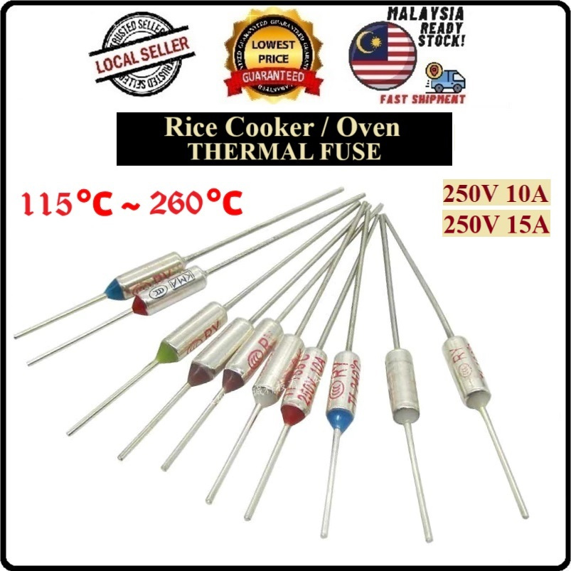 Thermal Fuse RY for Rice Cooker/Oven Thermal Fuse 250V 10A 15A 115℃-260℃ Temperature Celsius ...