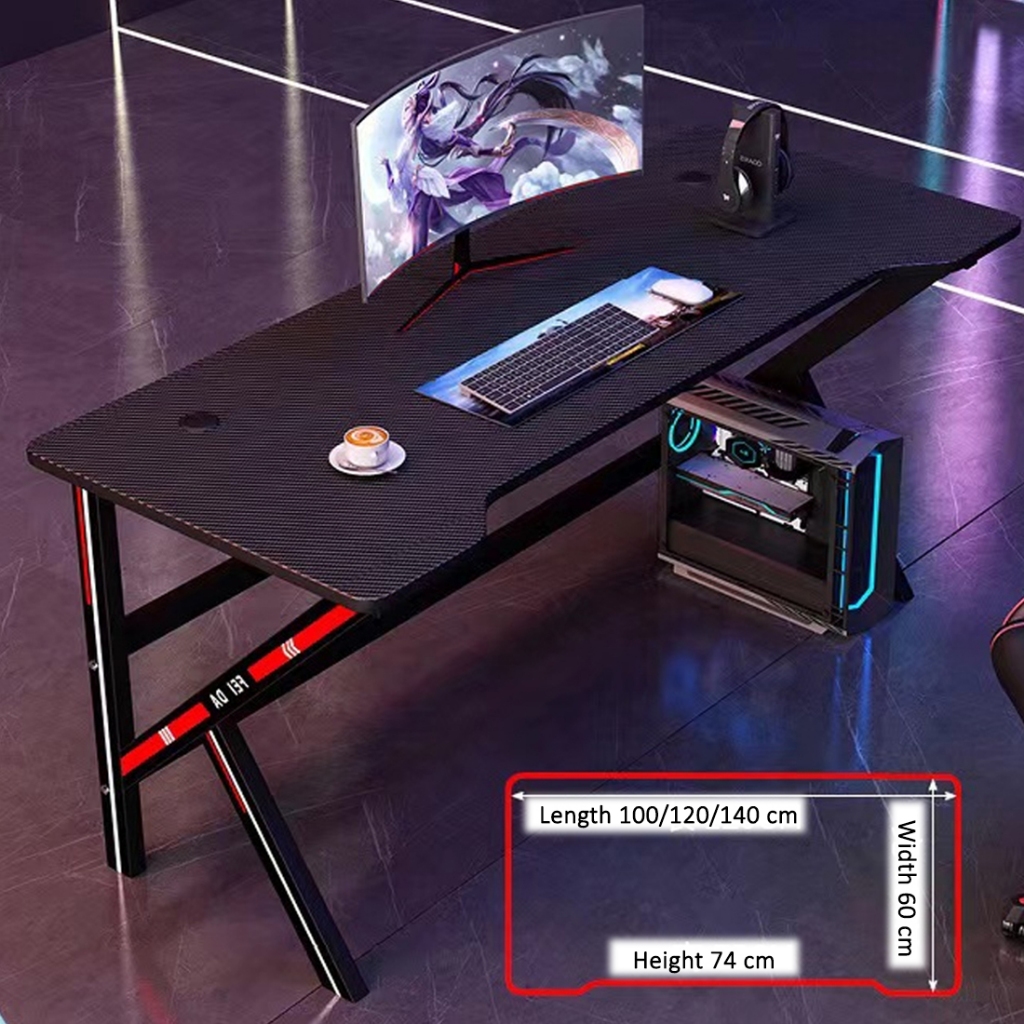 Gaming Desk Computer Table Thicker & Stable Anti-Scratch Ergonomic ...
