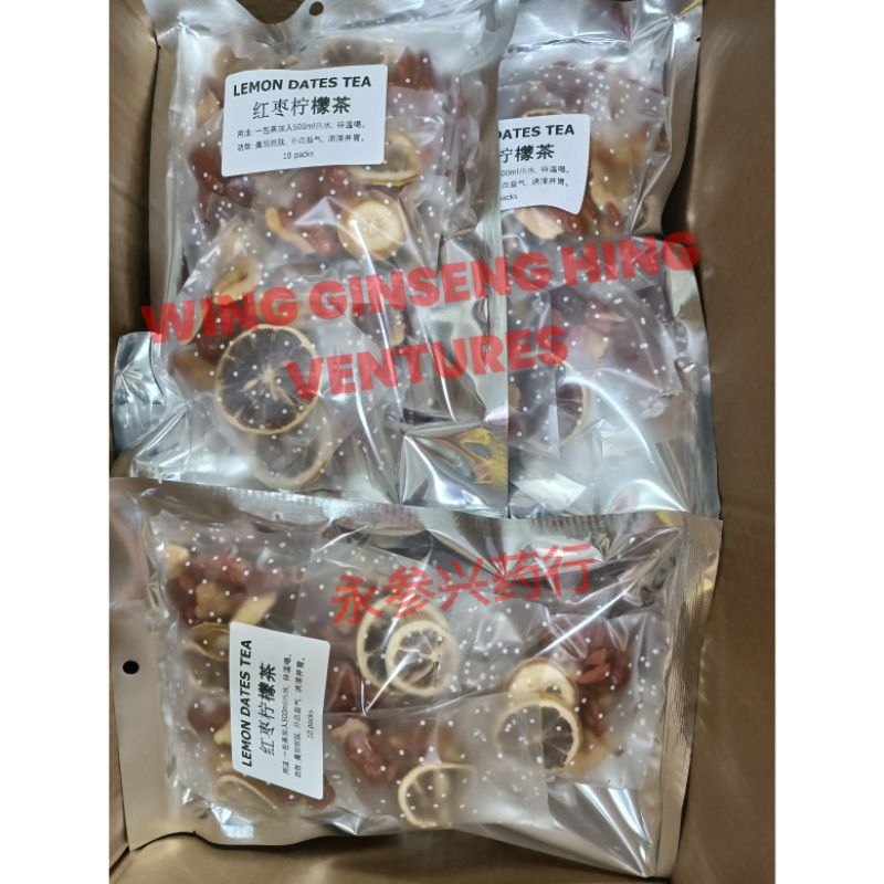柠檬红枣茶 Lemon Dates Tea 1 pack for 1 cup 红枣 柠檬 枸杞 龙眼 Red dates Lemon ...