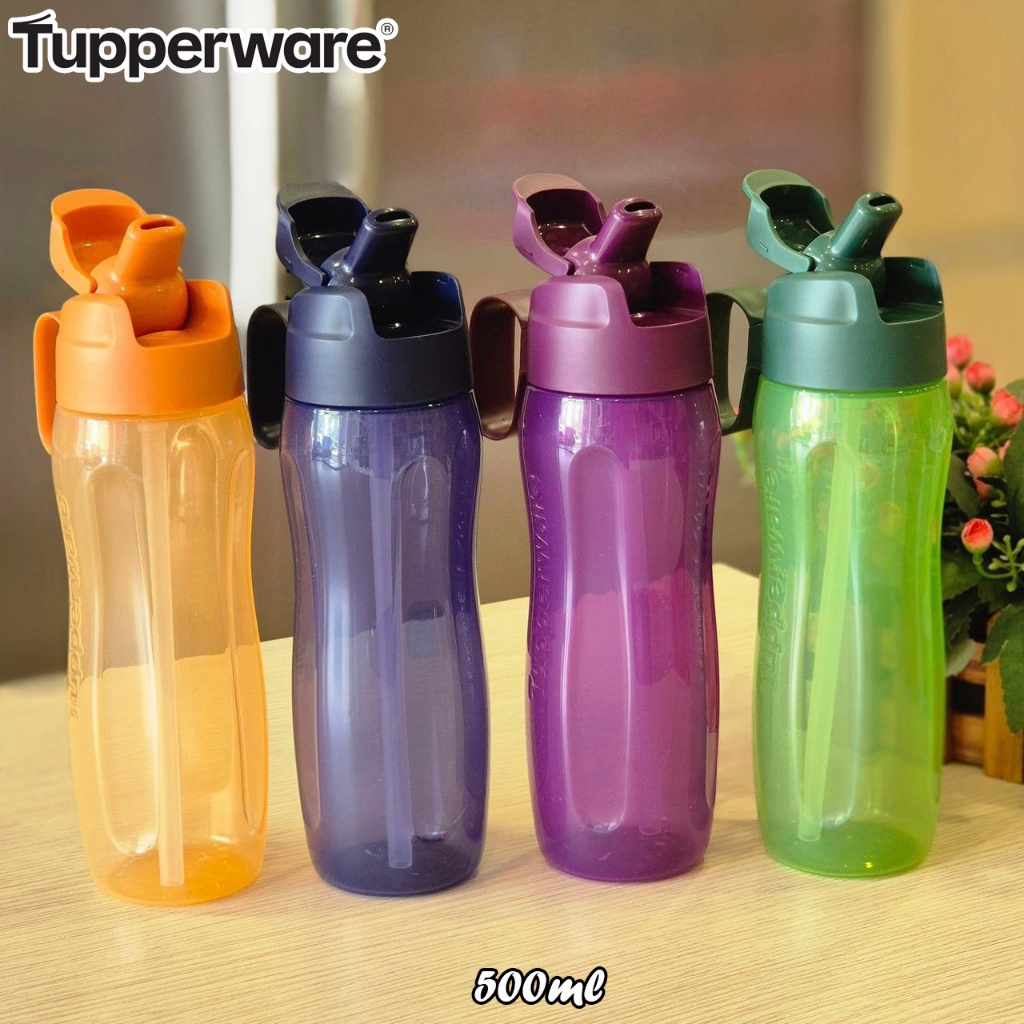 🔥READY STOCK🔥Tupperware Slim Eco Bottle 500ml with Straw & Handle ...