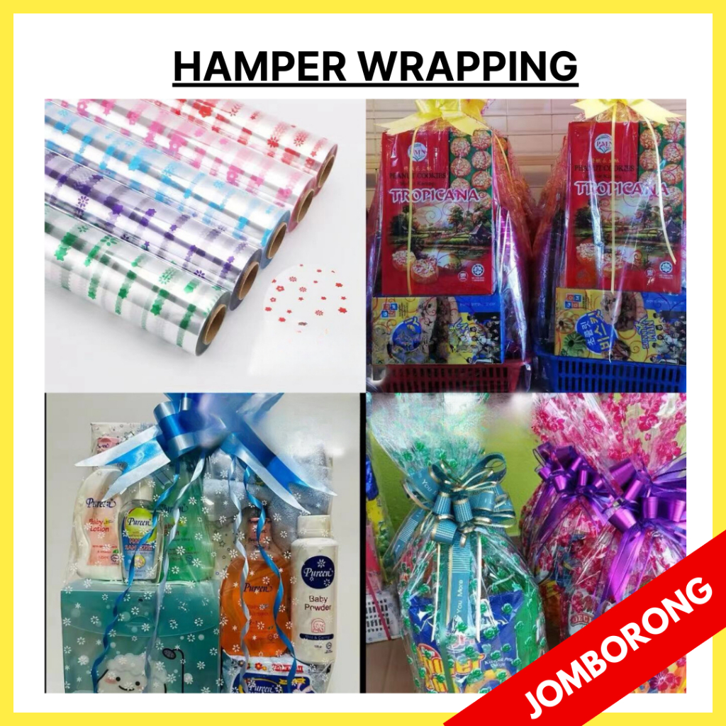 (50METER) HAMPER Wrapping Waterproof Flower Paper Gift Wrapper Birthday ...