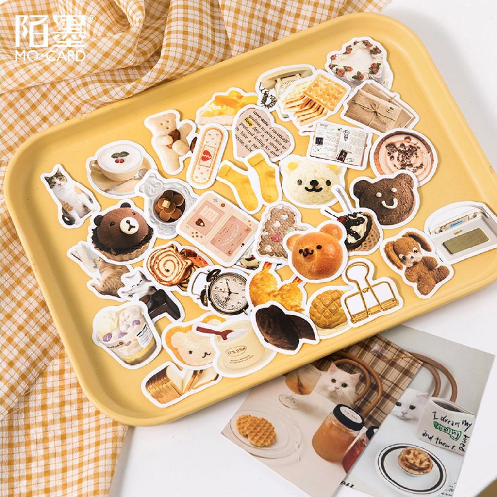 Ins Style Cafe Cute Pastry Bread Boxed Journaling Sticker (46pcs ...