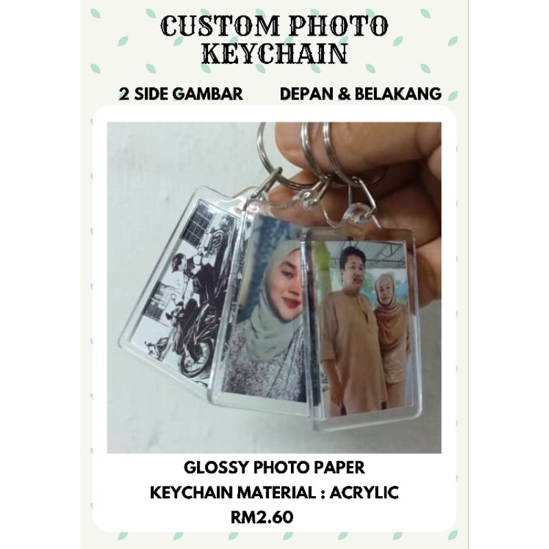 KEYCHAIN CUSTOM PHOTO (FRONT BACK) | Shopee Malaysia