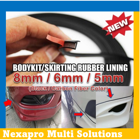Car Bodykit / Skirting Rubber Lining 8mm / 6mm / 5mm | Shopee Malaysia