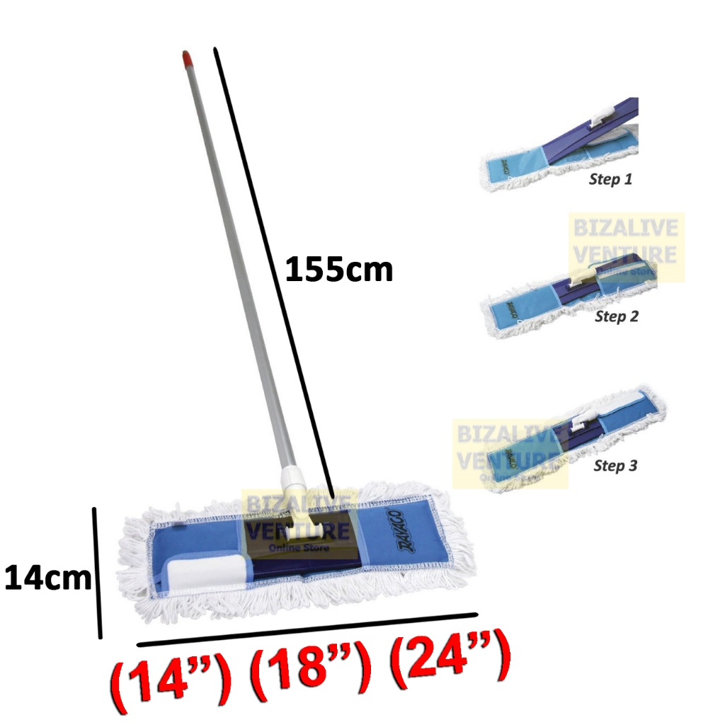 Rayaco Cotton Dust Mop | Dust Mop With Reusable Cotton Pads | Floor Cleaning Mop | Cotton Floor ...